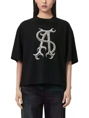 ALLSAINTS Amelie Graphic-print Oversized T-shirt - Black