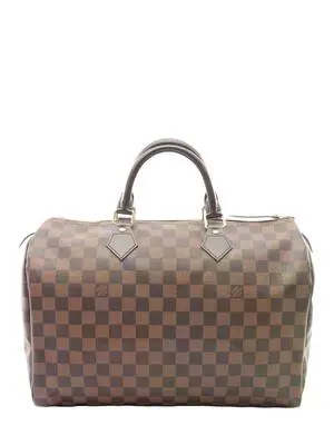 LOUIS VUITTON 2012 Damier Ebene Speedy 35 Travel Bag - Brown