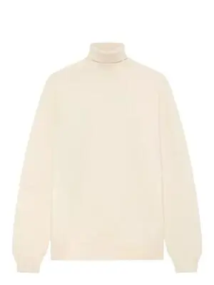 LARDINI Ribbed-knit Turtleneck Sweater Neutrals