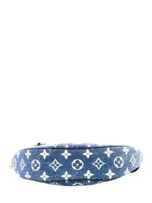 LOUIS VUITTON Loop Handbag Monogram Jacquard Denim Hobo Bag Blue