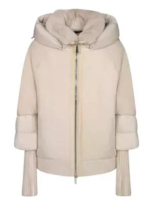 MOORER Fur-trimmed Hooded Jacket - Neutrals