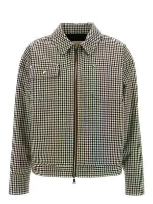 Plan C Check-pattern Zip-up Jacket Brown