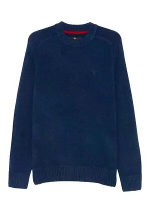 Barbour Raglan-sleeve Logo-embroidered Sweater - Blue