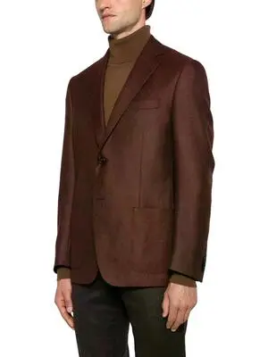 Corneliani Single-breasted Notched-lapels Blazer - Brown