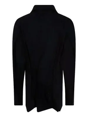 Issey Miyake Monsieur Double-breasted Notched-lapel Shirt - Black