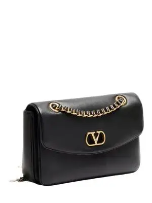 Valentino Garavani Djuna Medium Chain Bag In Nappa Leather - Black
