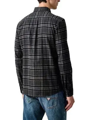 LINDBERGH Check-print Long-sleeve T-shirt - Grey