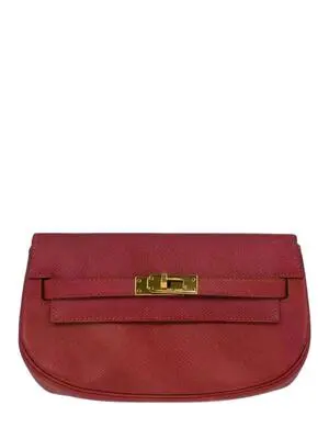 Hermès 1994 Banana Kelly Clutch Bag - Red