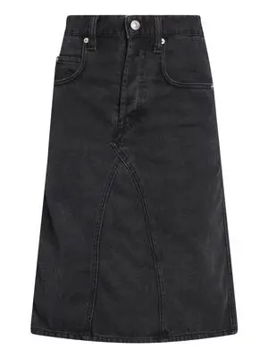 ISABEL MARANT ÉTOILE Colorful Denim Midi Skirt