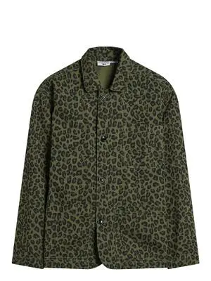 SERVICE WORKS Patterned Easy Chef Shirt - Green Leopard