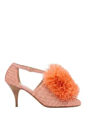 Ulla Johnson Raffia High Vamp Pump - Seashell