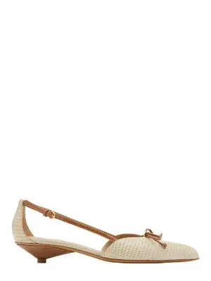 Ulla Johnson Bow Kitten Heel Slingback - Olive