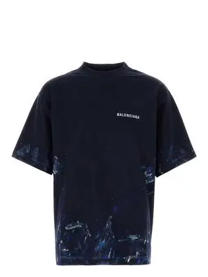 Balenciaga Balenciaga Midnight Oversized Cotton T-Shirt Blue