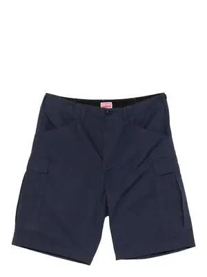 KENZO Kenzo Men's Cotton Cargo Shorts With Embroidered Side, Adjustable Belt Tabs And Back Pockets