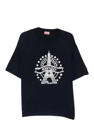 Kenzo Embroidered Front Crewneck Sweater - Blu