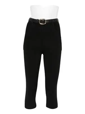 SELF-PORTRAIT High-waisted Belted Trousers - Black