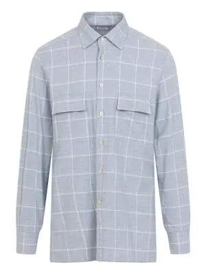 Kiton Plaid Button-up Shirt - Blue