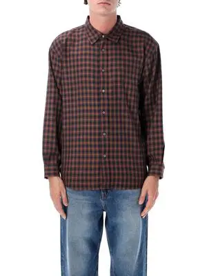 DUNST Plaid Button-up Shirt - Brick