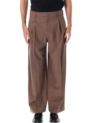 LEMAIRE Pleated Wide-leg Trousers - Nutmeg
