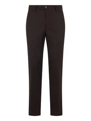 SLOWEAR Slim Trousers In Wool Blend - Brown