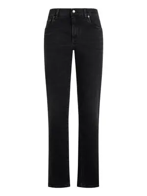 Dolce & Gabbana Slim-fit Straight-cut Jeans With Zip & Button Closure - Black