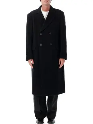 MFPEN Double-breasted Wool Overcoat - Nero