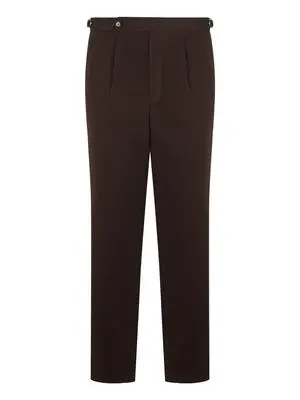 BOSS Tailored Straight Pants With Adjustable Waist - Black