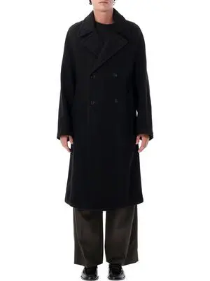 LEMAIRE Double-breasted Felted Wool & Alpaca Oversized Jacket - Nero