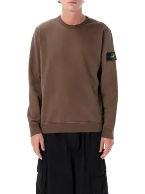 Stone Island Stone Island Organic Cotton Garment-Dyed Crewneck Sweatshirt With Brushed Interior Beige