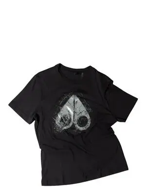 Moose Knuckles Soft Pima Cotton Slim Crewneck T-shirt With Rib-knit Collar & Logo Print - Nero