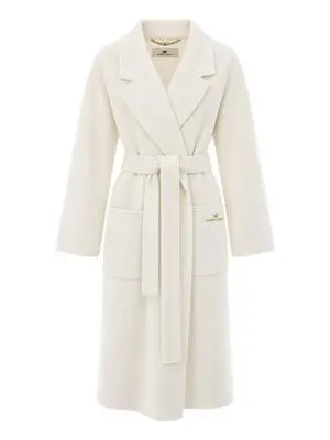 Elisabetta Franchi Belted Wrap Coat - Burro