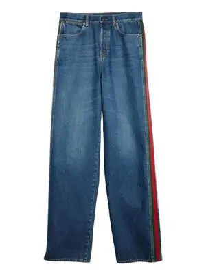 GUCCI Gucci Leather Label Web-Stripe Five-Pocket Relaxed Fit Jeans