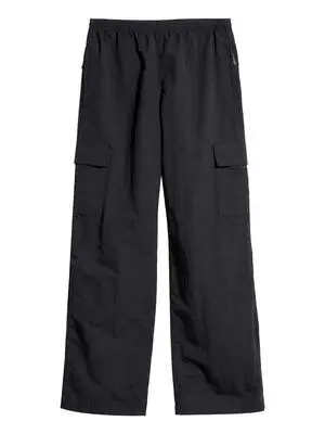 Gucci Interlocking G Embroidered Drawstring Elastic Waist Cargo Track Pants With Zip Pockets 100% Polyester - Nero