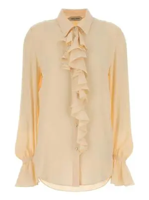 Alberta Ferretti Peach Crepe Mini Shirt - Orange