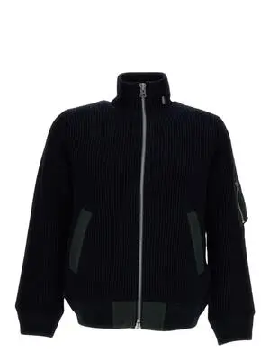 Sacai Wool Blouson Jacket - Blue