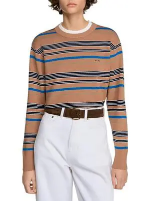 Sandro Piper Layered Effect Sweater - Camel
