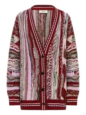 LANEUS Jacquard-knit Oversized Cardigan