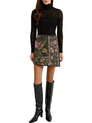 MARIE OLIVER Eloise Lace-knit Top - Black