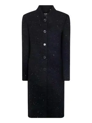 SEMICOUTURE Phillis Sequin-embellished Single-breasted Coat - Black
