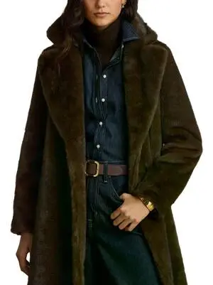 Ralph Lauren Faux-fur Reefer Coat - Brown
