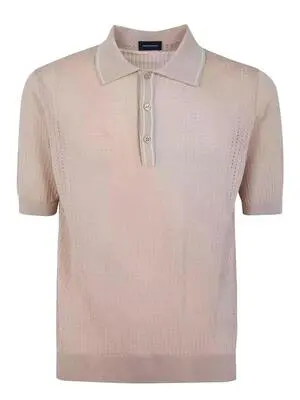 Tagliatore Pointelle-knit Polo Shirt - Neutrals