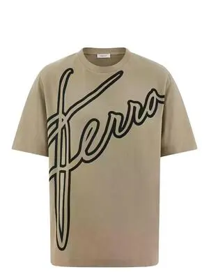 FERRAGAMO Graphic-print Oversized T-shirt - Neutrals