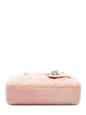 Dior 2022 Micro Lambskin Cannage Lady D Joy Satchel - Pink