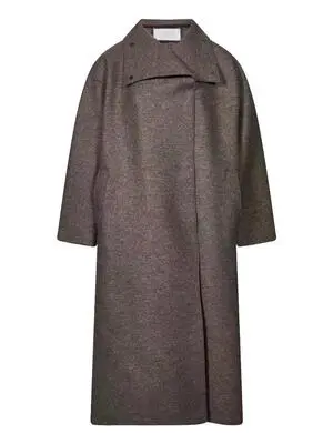 Harris Wharf London High-neck Oversized Coat Brown