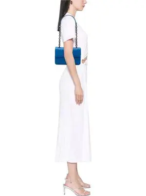 Bottega Veneta 2012-2026 Nappa Intrecciato Double Sided Flap Shoulder Bag - Blue