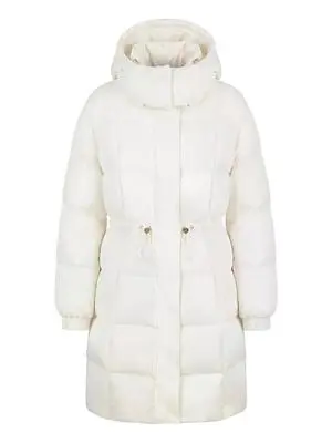 Patrizia Pepe Quilted Hooded Jacket White