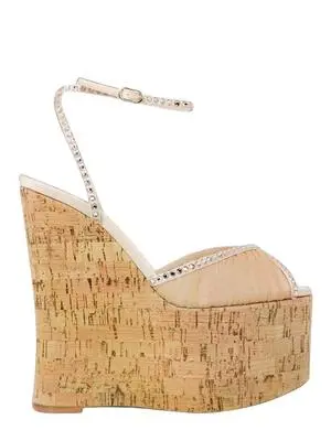 ANDREA WAZEN 150mm Bardot Crystal-embellished Sandals - Neutrals