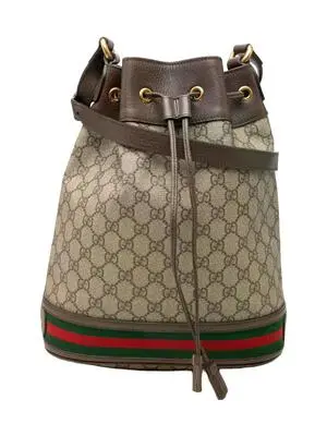 Gucci 2016-2026 Gg Supreme Web Ophidia Bucket Bag - Neutrals