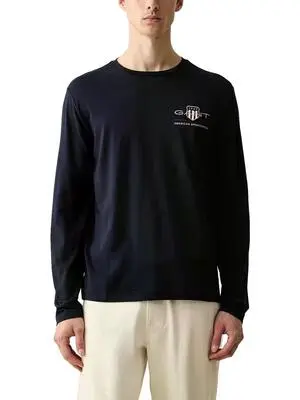 Gant Logo-embroidered Long-sleeve T-shirt - Blue