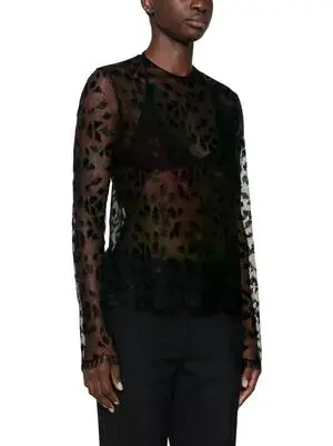 FENDI Lace Long-sleeve Top